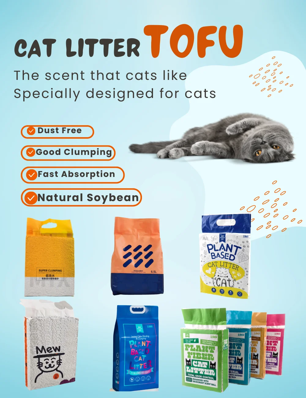 World's Best Ultra Thin Natural 1mm Tofu Crushed Cat Clumping Litter ...