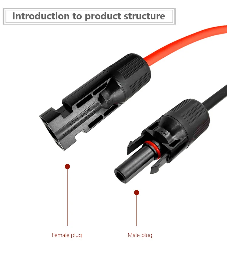 Jiexun PV Solar Cable Y Splitter Branch XLPO Cable 4mm2