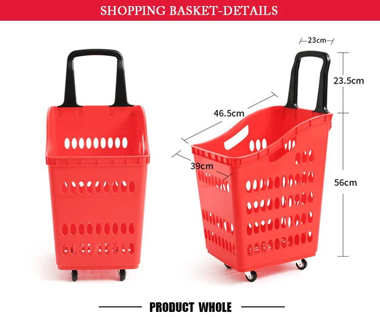 Fashion Convenience Store Large Trolley Supermarket Plastic Basket ...