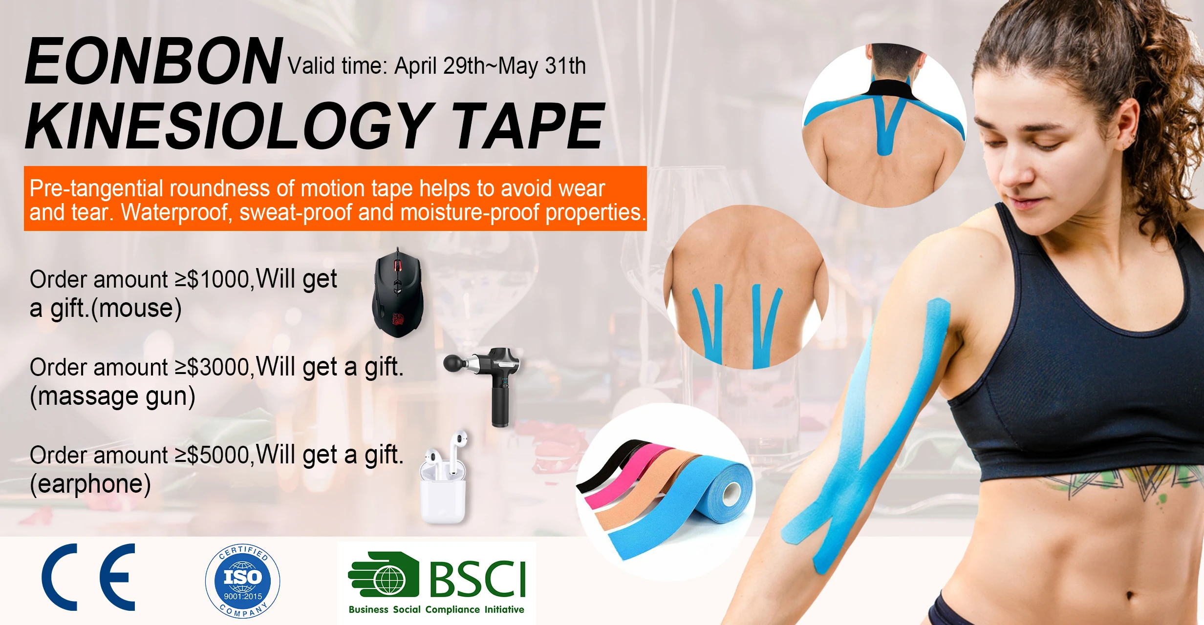 EONBON Kinesiology Tape - Immediate Pain Relief & Support