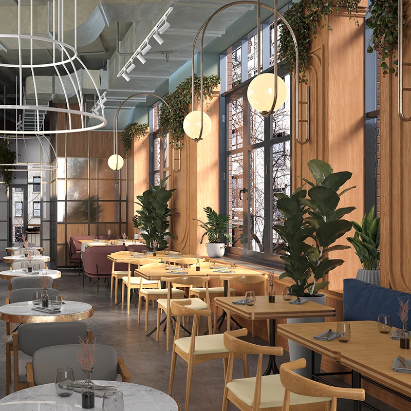 Wholesale Dining Chair Natural Wooden Restaurant Tables and Chairs ...