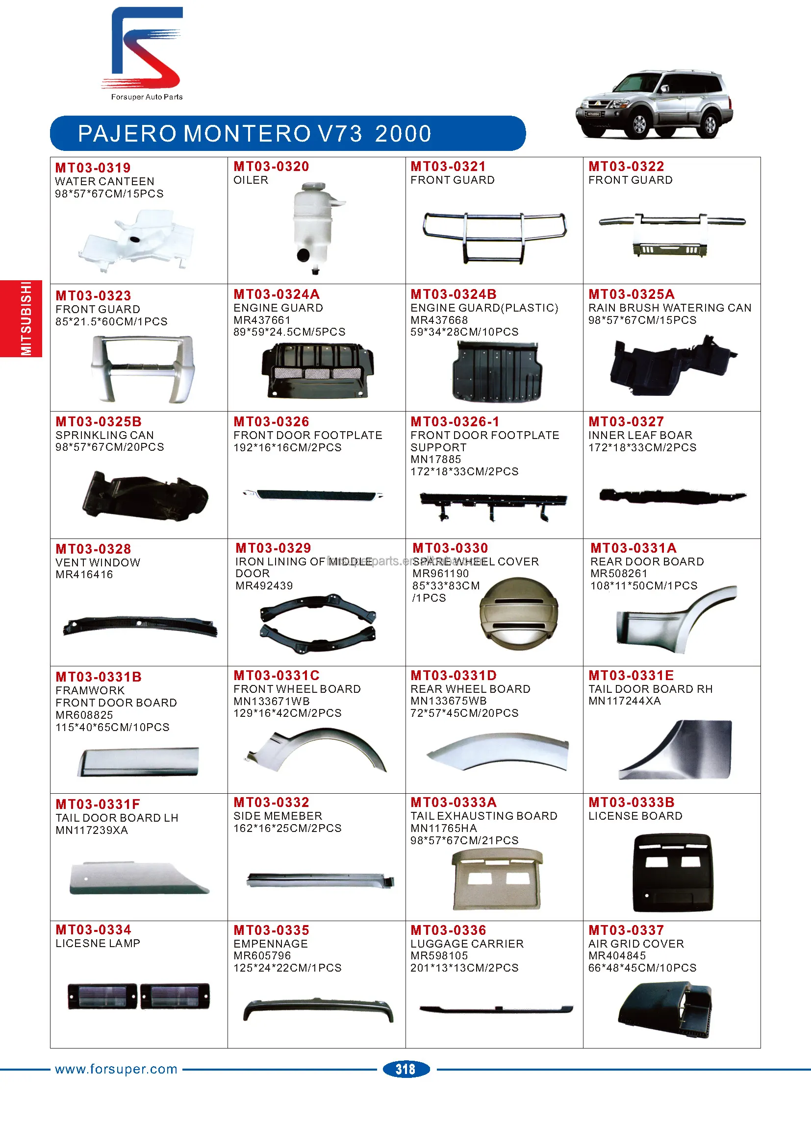 MITSUBISHI PAJERO MONTERO V73 2000 Front Bumper - High-Quality Plastic