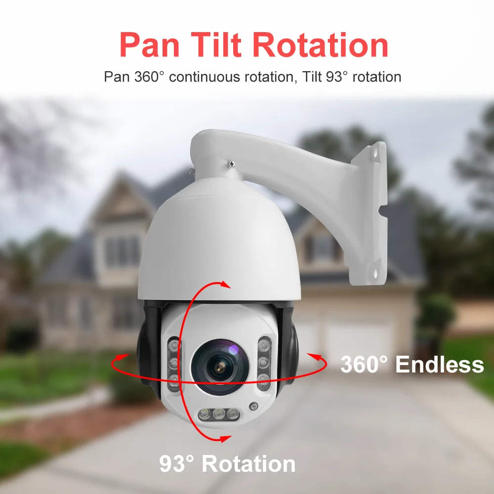 8mp 4k Ip Ptz Cctv Camera Outdoor 30x Zoom H.265 Poe Two Way Audio ...