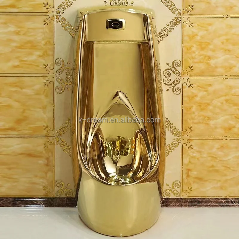 Wall-hung Golden Plated WC Men's Urine Bowl - Sensor Urinal