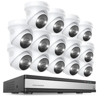 16 Ch Poe 4k Ai Monitoring Sets 8mp Nvr Outdoor Ip Camera Systems 16 ...