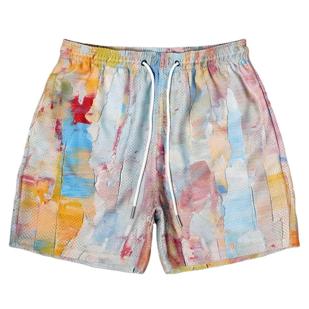 New Colors Men's Athleisure Mesh Shorts Sublimation Print Casual Sports ...