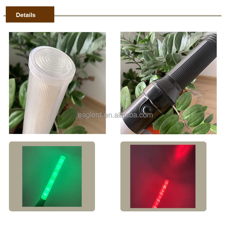 Red Blue LED Traffic Safety Baton Wand Light - Durable & Bright