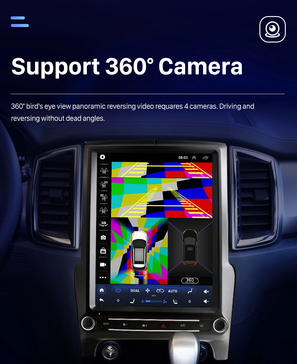 Seicane 12.1" Touchscreen Car Radio with GPS for Ford Rangers & Raptors ...