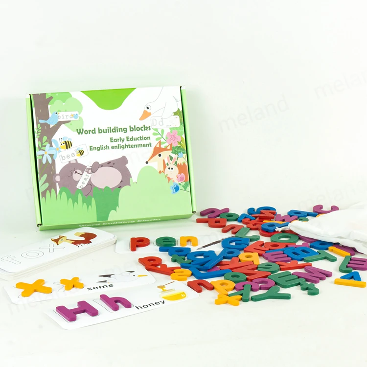 Plywood Kids Matching English Alphabet Letters Words Spelling Toys ...