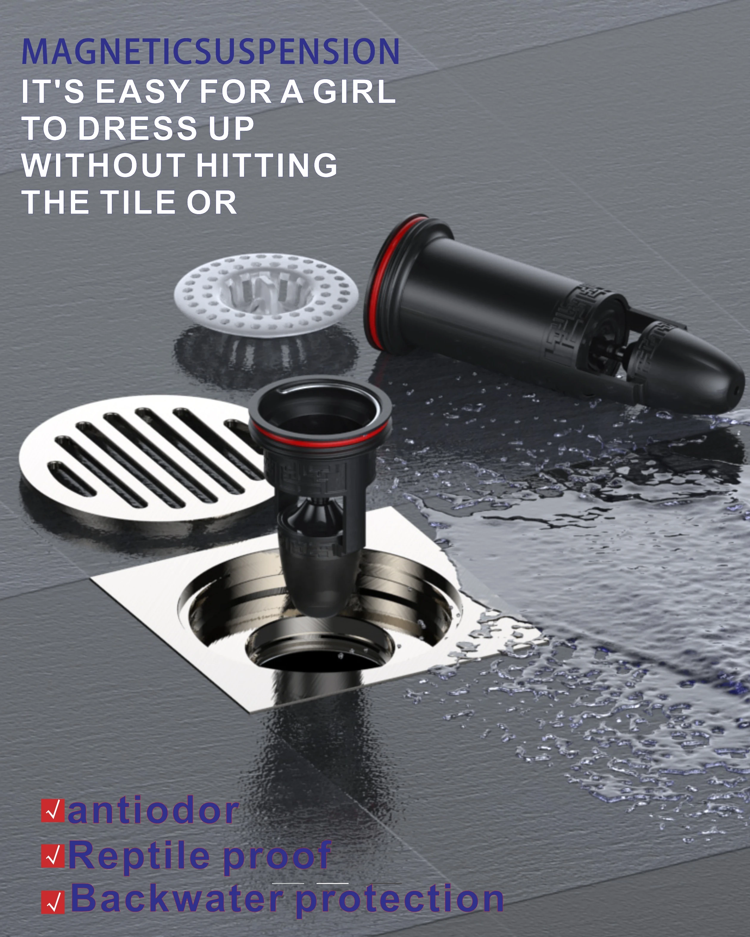 Magnetic Levitation Floor Drain Core Toilet Anti-odor Floor Drain Anti ...