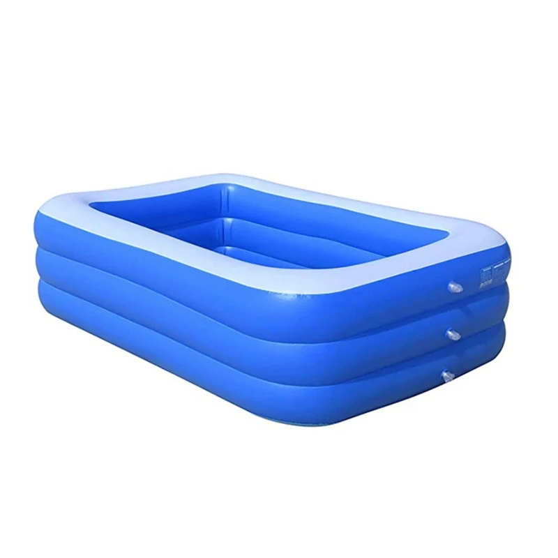 Family Swimming Pool Inflatable Rectangular Square Plastic Air Swimming ...