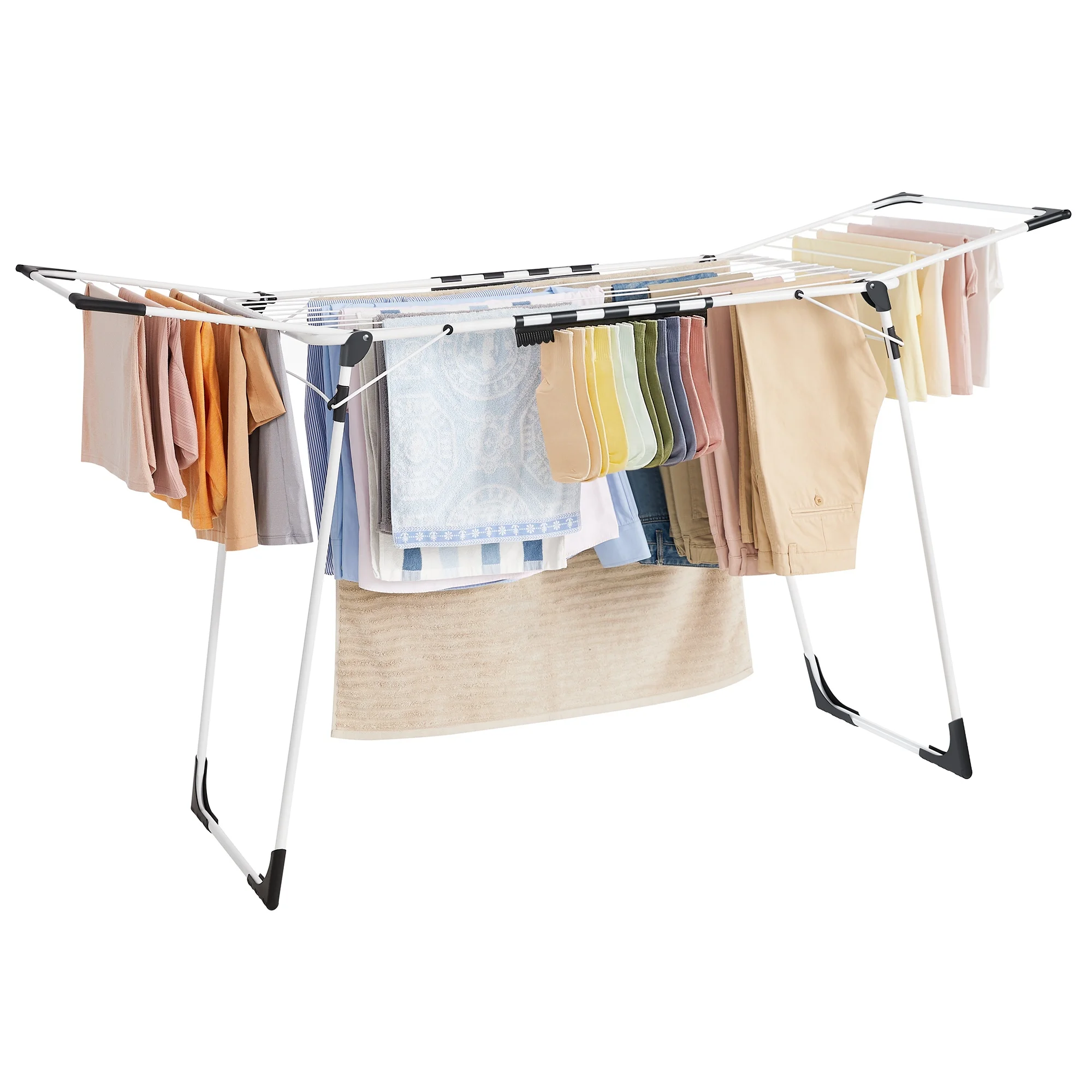 SONGMICS Gullwing Laundry Drying Rack Clothes Dryer stand Clothes ...