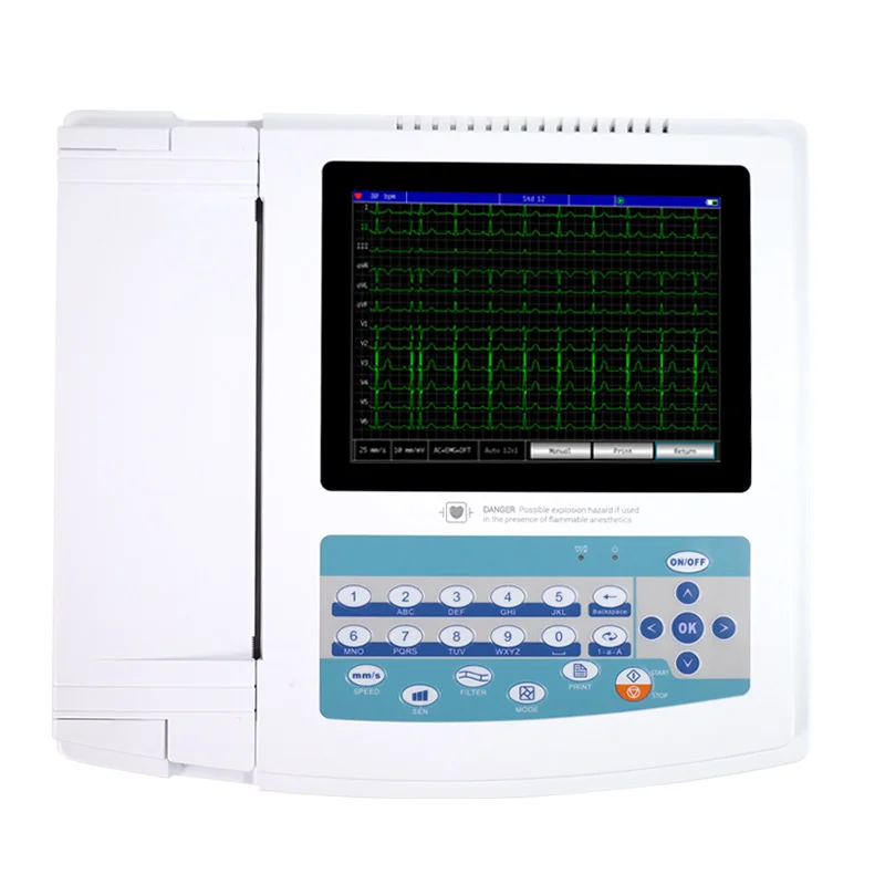 Contec Tele Ecg1200g Ecg/ekg/ Electrocardiograph 12-channel 3g Usb ...