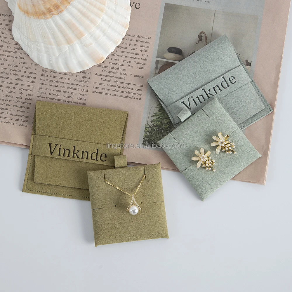 8*8 Cm Custom Logo Microfiber Pouch With Band Jewelry Packaging Gift ...