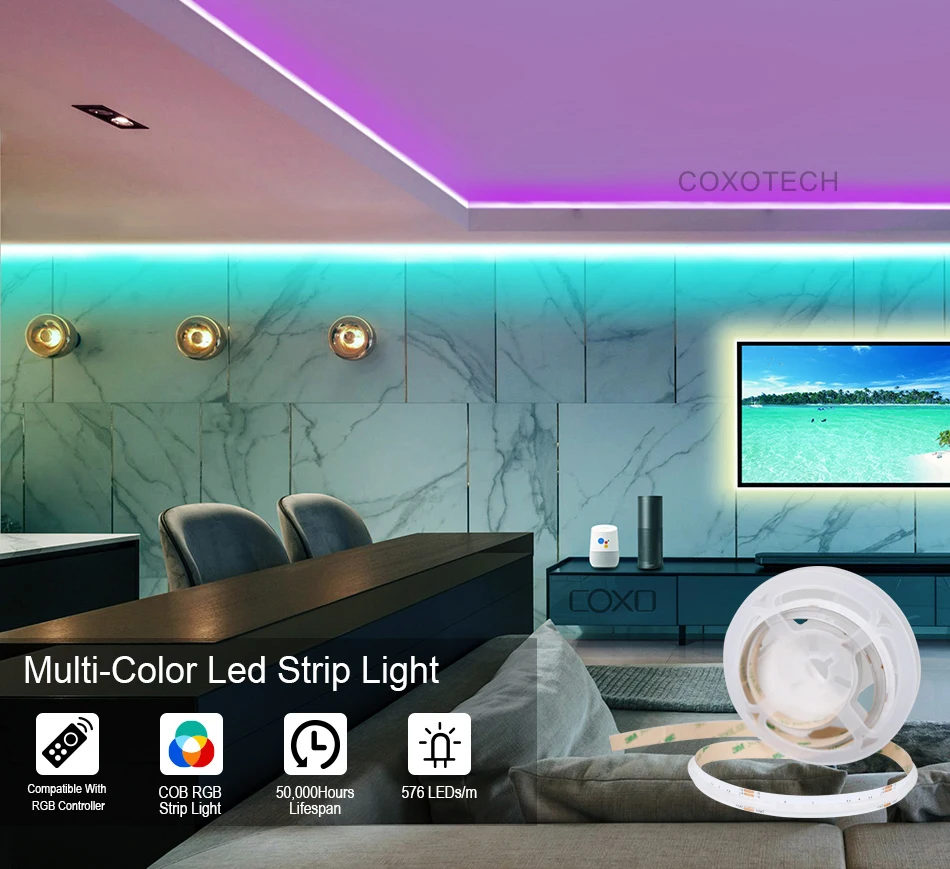 A5000 896leds 12mm Wide RGBW COB Led Strip Light - COXO
