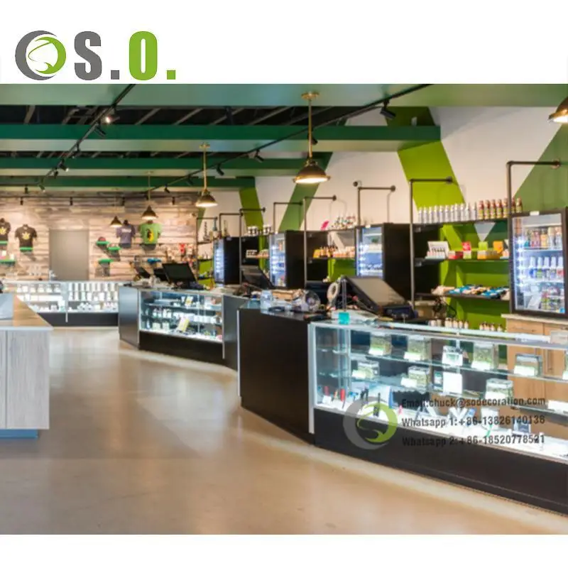 Smoke Shop Counter Glass Showcase Display Cabinet Tobacco Display ...