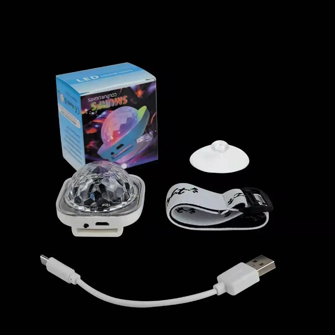 Newest Mini Disco Lights Portable Rotating Party Light Bracelet For Rgb ...