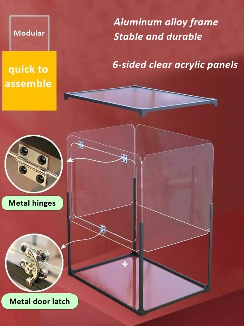 Acrylic Display Case With Door Assembled Transparent Clear Acrylic Toy ...