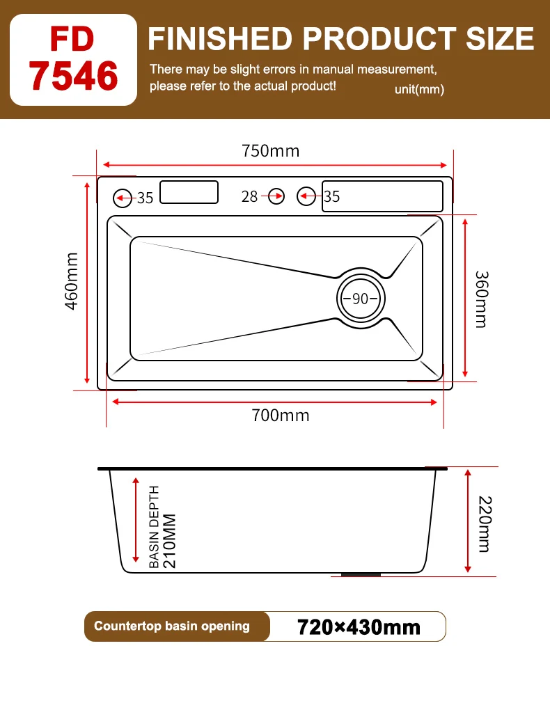 Kitchen Sink Wash Basin Topmount / Apron Front with Waterfall Faucet ...