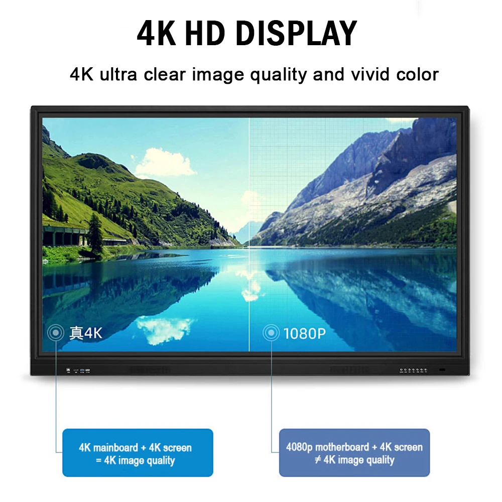 4K Classroom TV Display - Interactive Whiteboard for Teaching