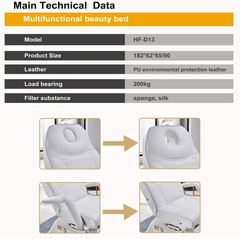 Luxury Beauty Salon Furniture Beauty Bed Electric Massage Nail Supplies ...