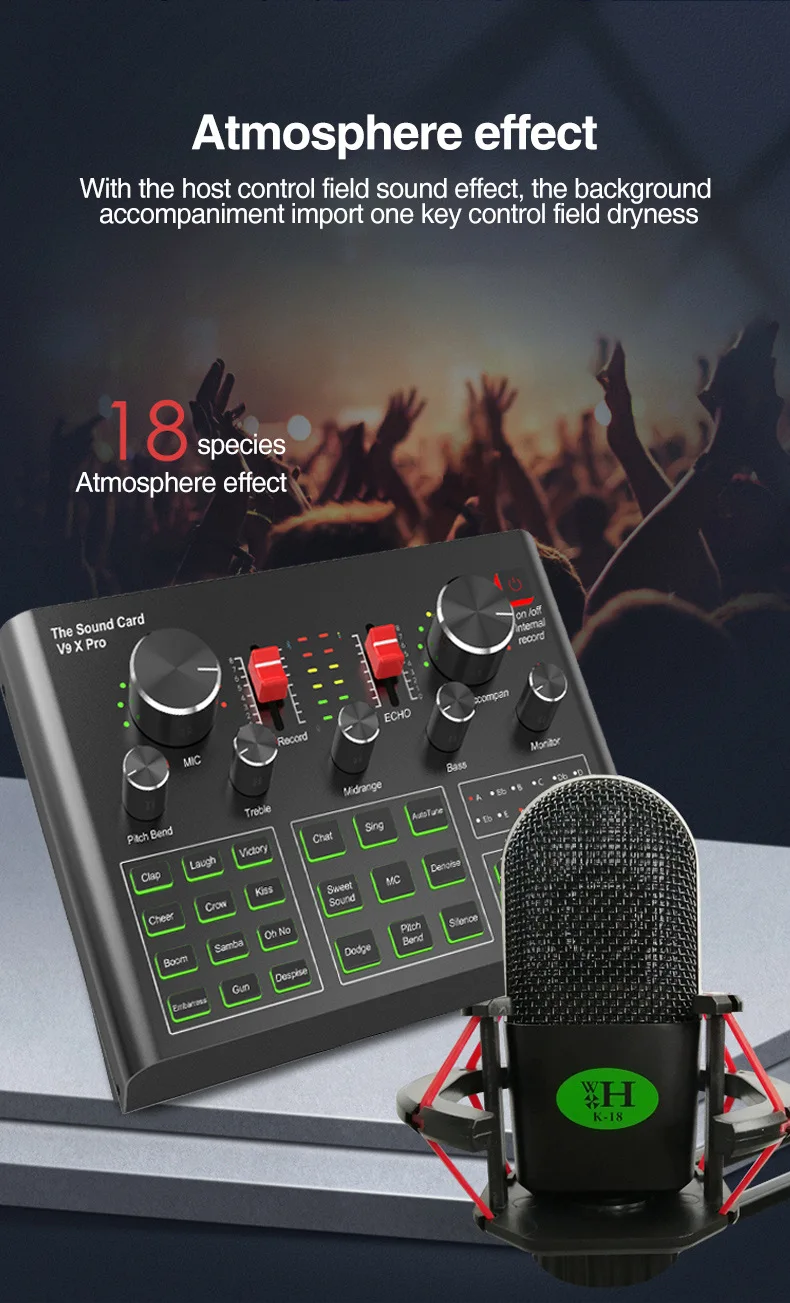V9X PRO Live Streaming Sound Card - Voice Changer & Effector