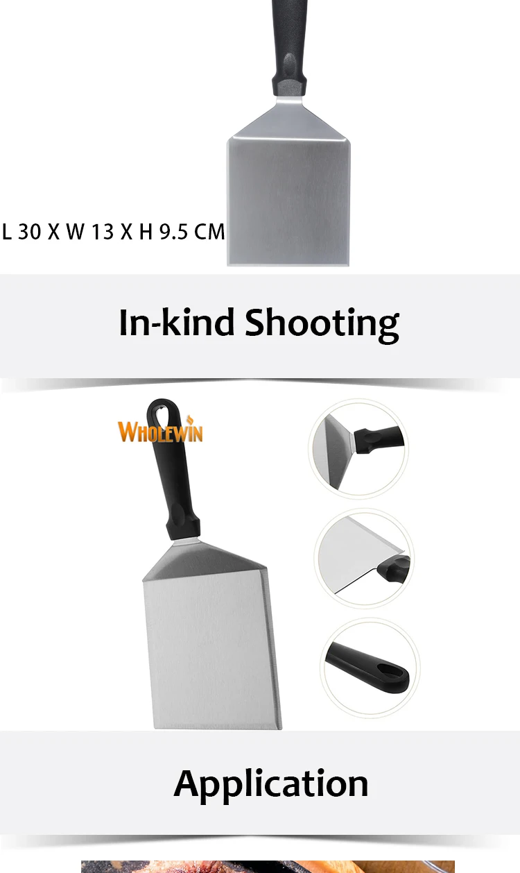 Large Heavy-duty Metal Bbq Essentials Spatula Griddle Scraper Tool For ...