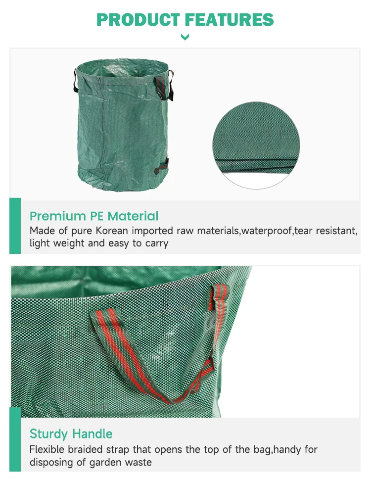 Large Outdoor Refuse Sack Leaves Waste Bag Nature Poly Round Seedling ...