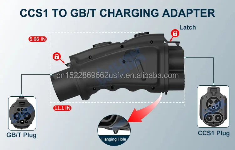 200a Electric Vehicle GB/T DC Fast Charging Adapter - CCS1 to GB/T