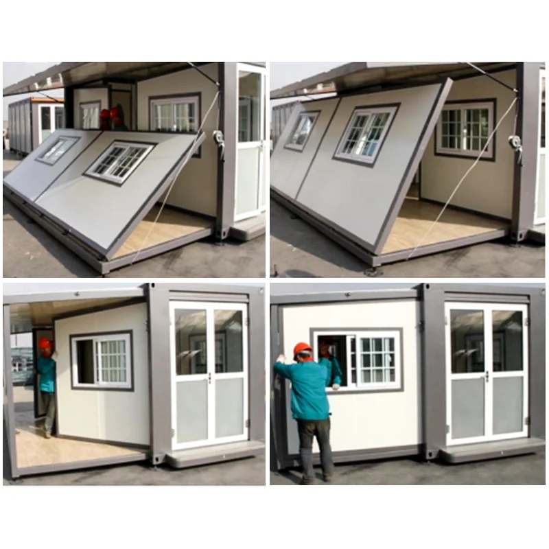 20ft Steel Structures Folding Living Prefab Modular Homes Stackable ...