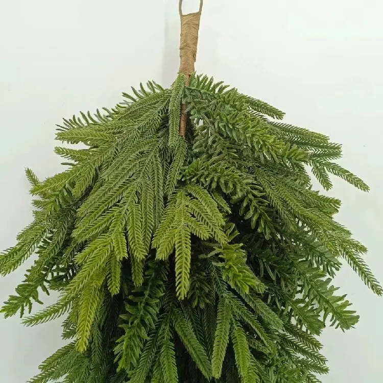 Mixed Norfolk Pine Christmas Teardrop Swag Decoration Artificial Green ...