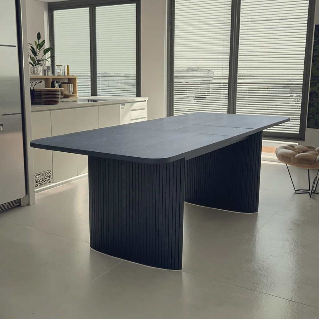 Modern Convertible Foldable Dining Table - Panel Wood Style