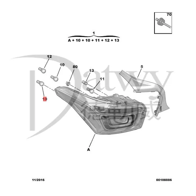 Oe 9817303780 Citroen Elysee Left Tail Lamp(brand Datwy) - Buy Oe ...
