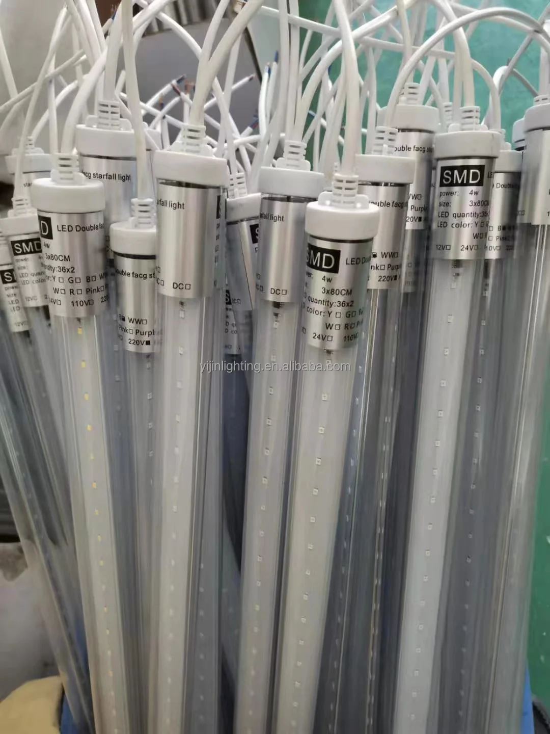 D23mm 220V Waterproof Snowfall Lights LED Falling Snow Meteor Shower ...