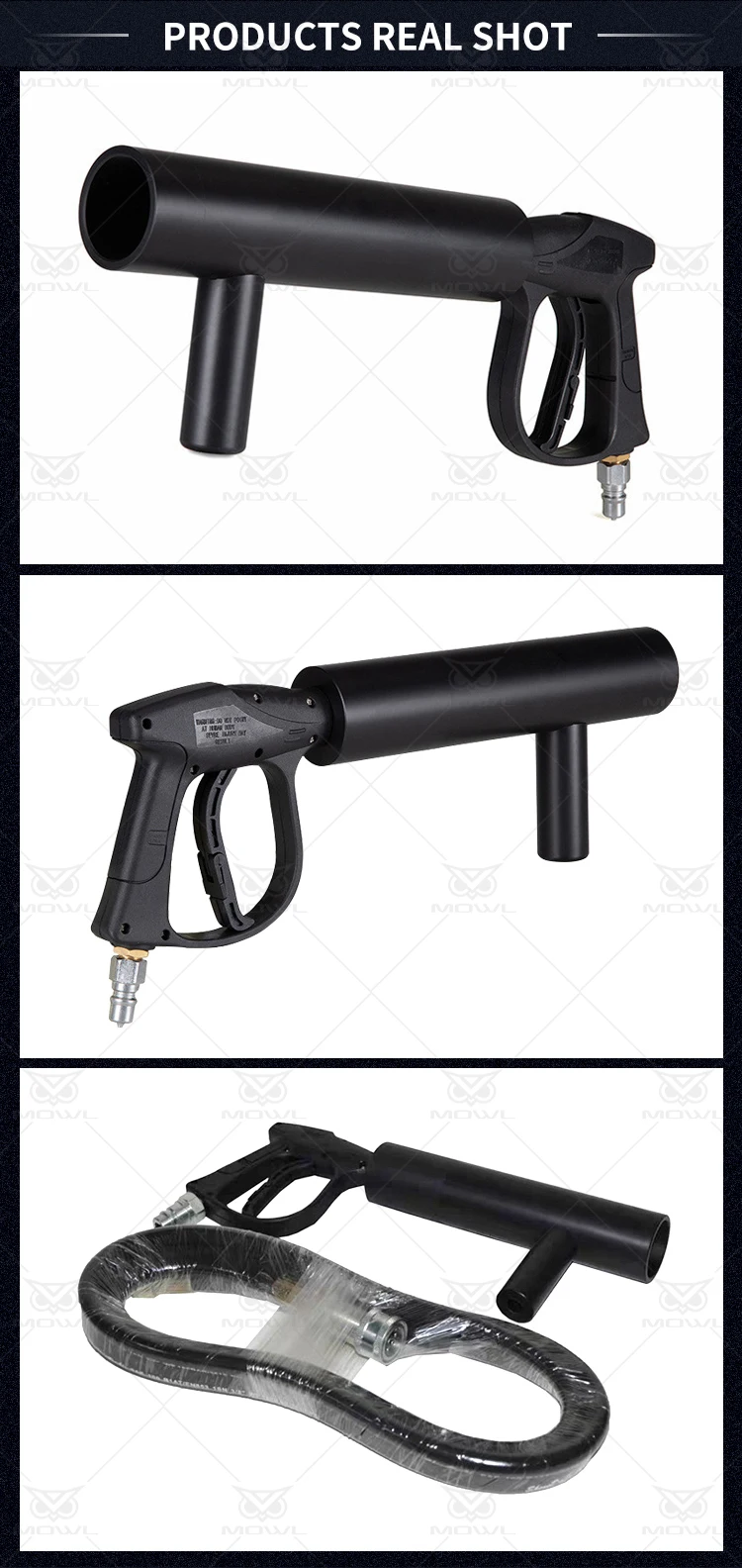 MOWL Handheld Gun CO2 Gas Column Gun Smoke Jet Fog Machine Gun