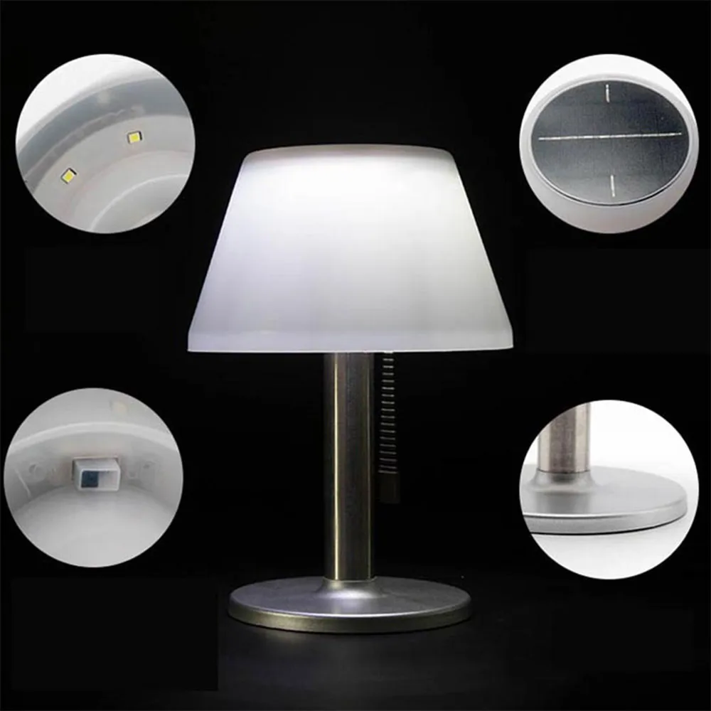 Outdoor Indoor Solar Desk Lamp 3 Lighting Modes Led Waterproof Cordless ...