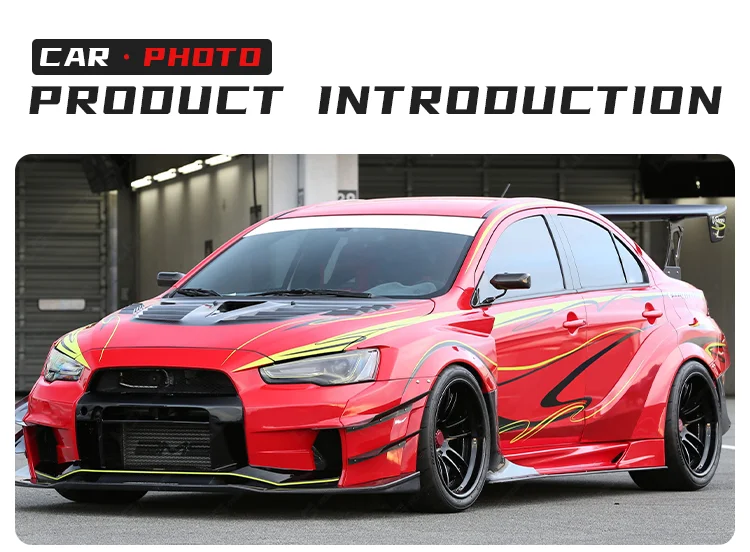 V-style Wide Body Kit for Mitsubishi EVO X 2007-2016