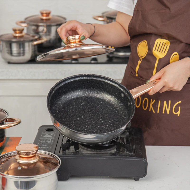 Stainless Steel Non-Stick Cookware Set Camping Kitchen Ware with Pots ...