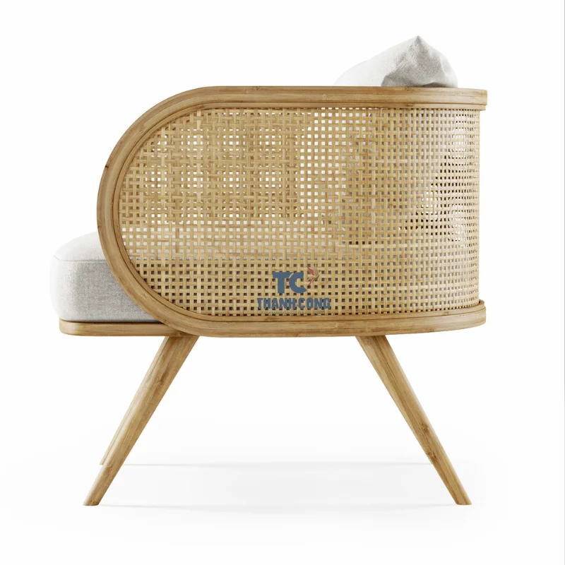 Best Modern Luxury Rattan Chair Cushion Solid Wood Armchair And Tables ...