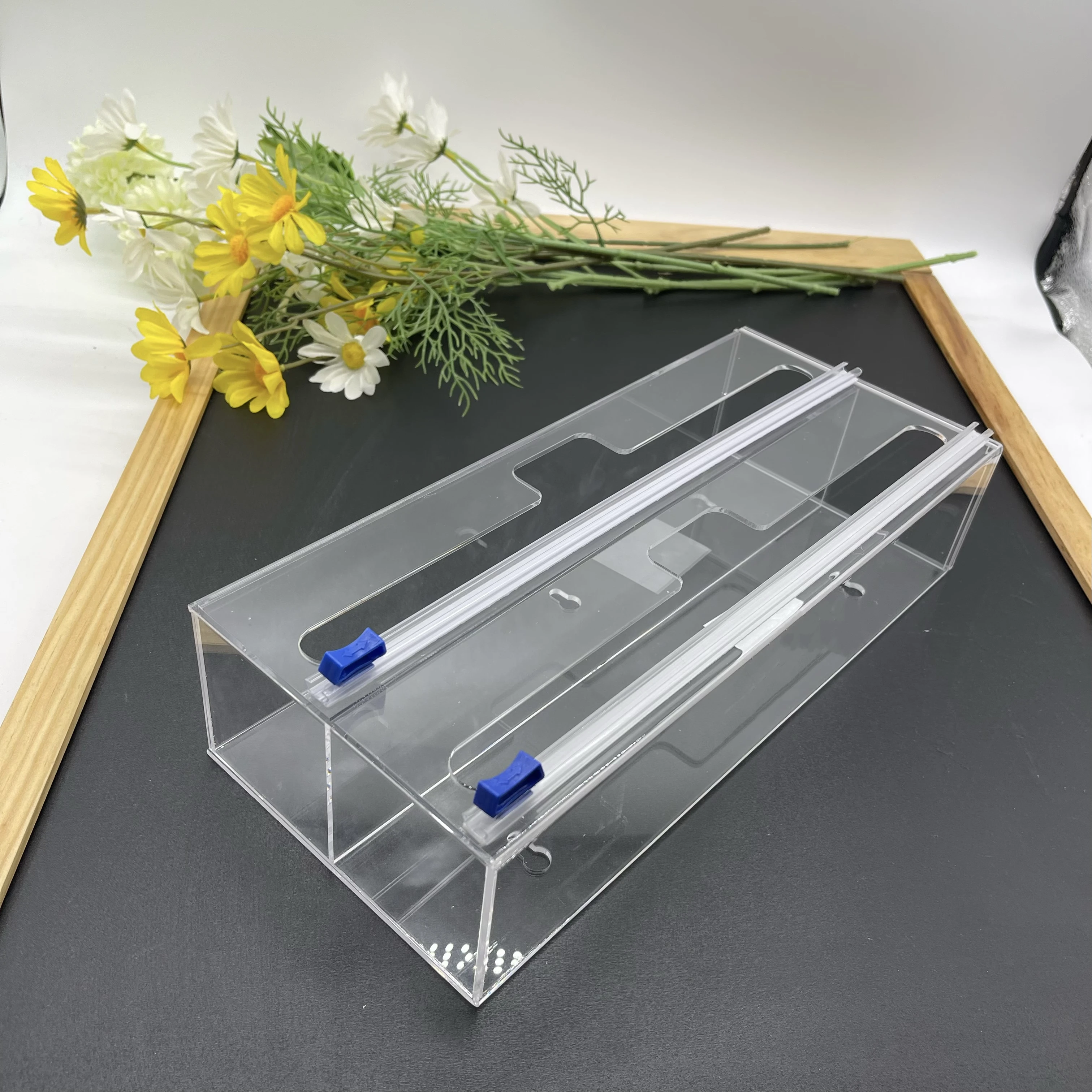 2 in 1 Wrap Dispenser Acrylic Foil Dispenser with Slide Cutter and ...