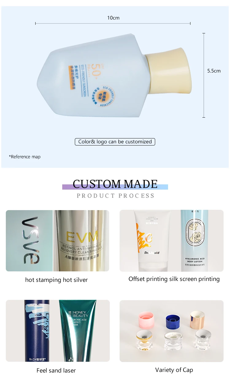 New Transverse Shape Hand Cream Tube Plastic 50ml Sunscreen Bottle ...