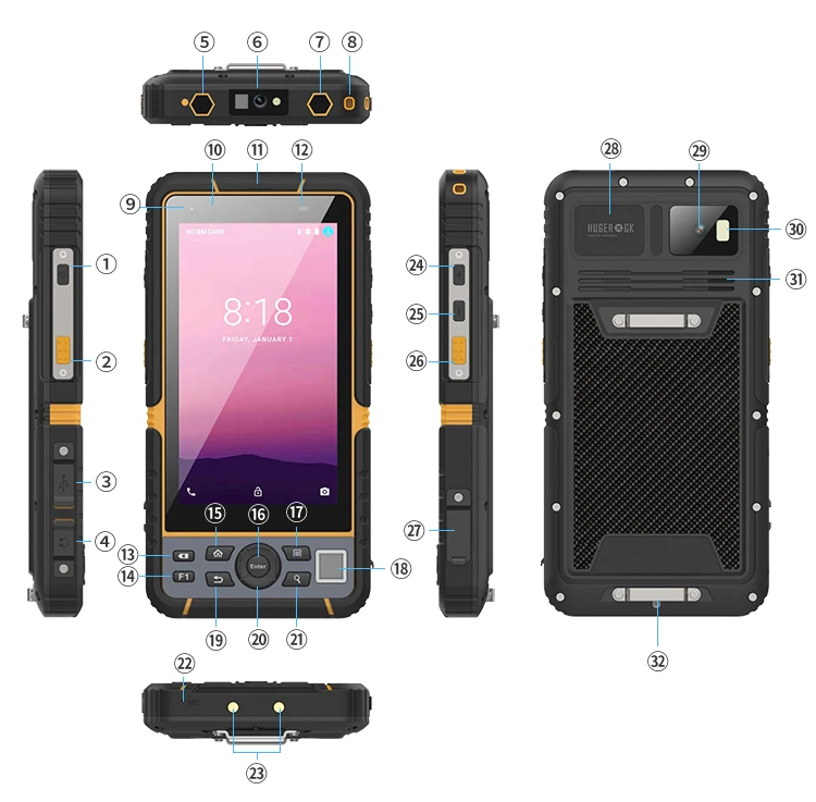 Hugerock T60 Oem Ip65 Waterproof 4g Lte Atex Explosion-proof Cell Phone ...