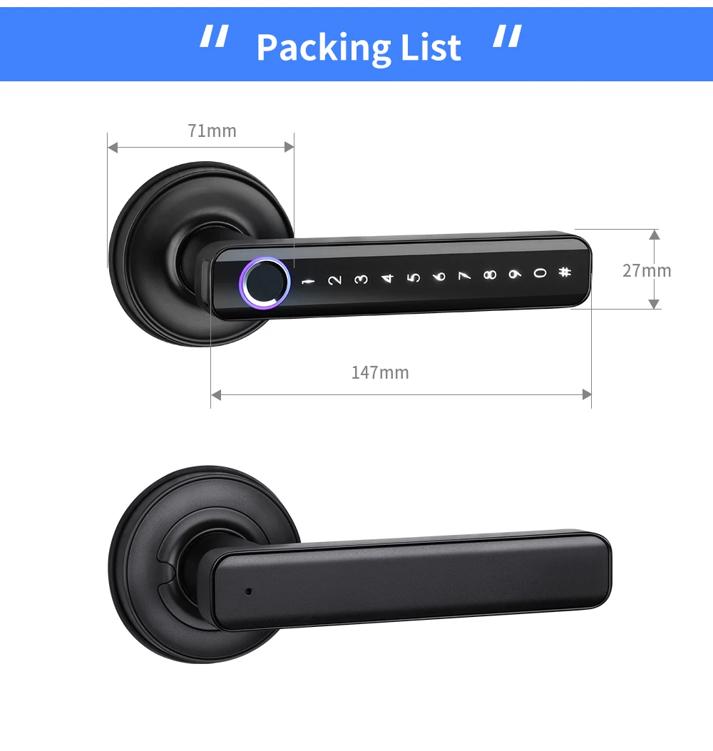 Smartek Waterproof H168 Biometric Door Lock - Secure & Convenient