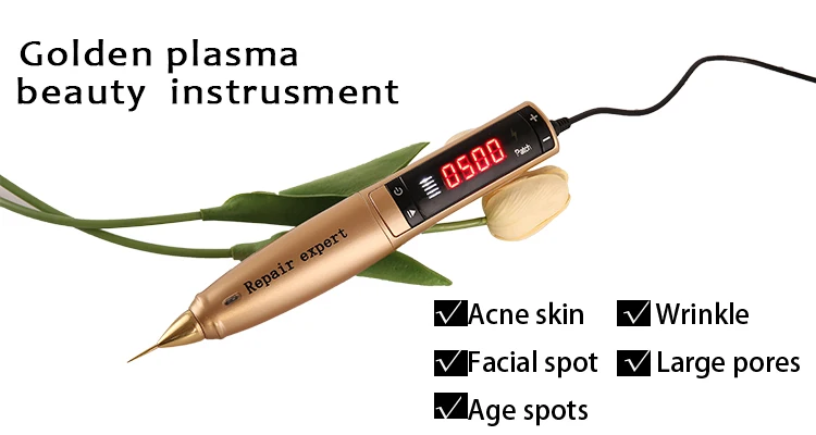 Professional Golden Plasma Pen Jet Scrubber For Acne Eye Lift Spot Mole ...