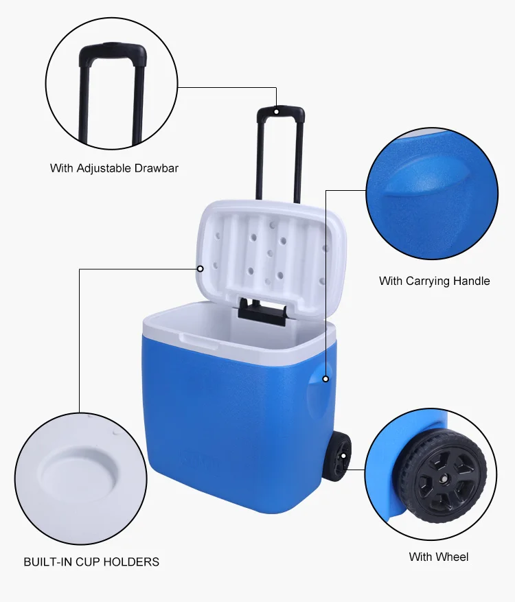 Pu Cooler Box Ice Box Long Time Keeping Cold Cooler Box With Wheels For ...