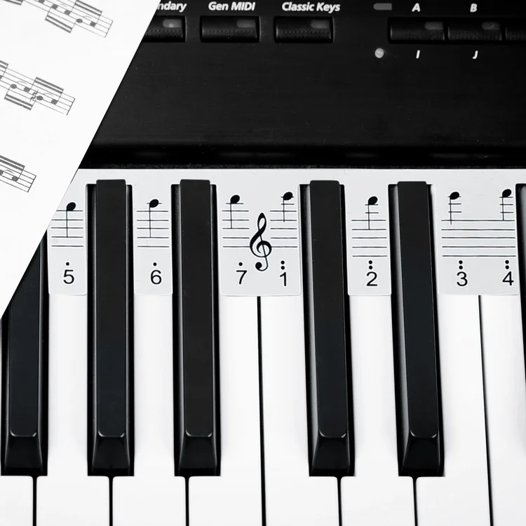 61 Key Piano Note Chart Non-sticking Removable Piano Keyboard Stickers ...