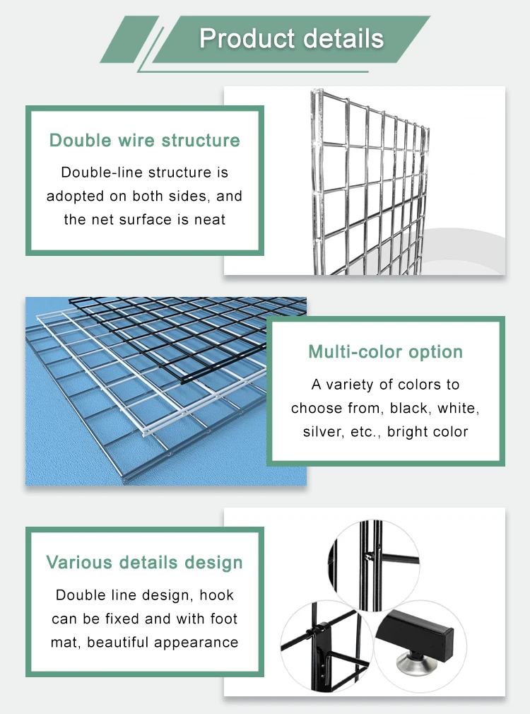 2' X 6'gridwall Panels Rack Metal Wire Display Freestanding Grid Panel ...