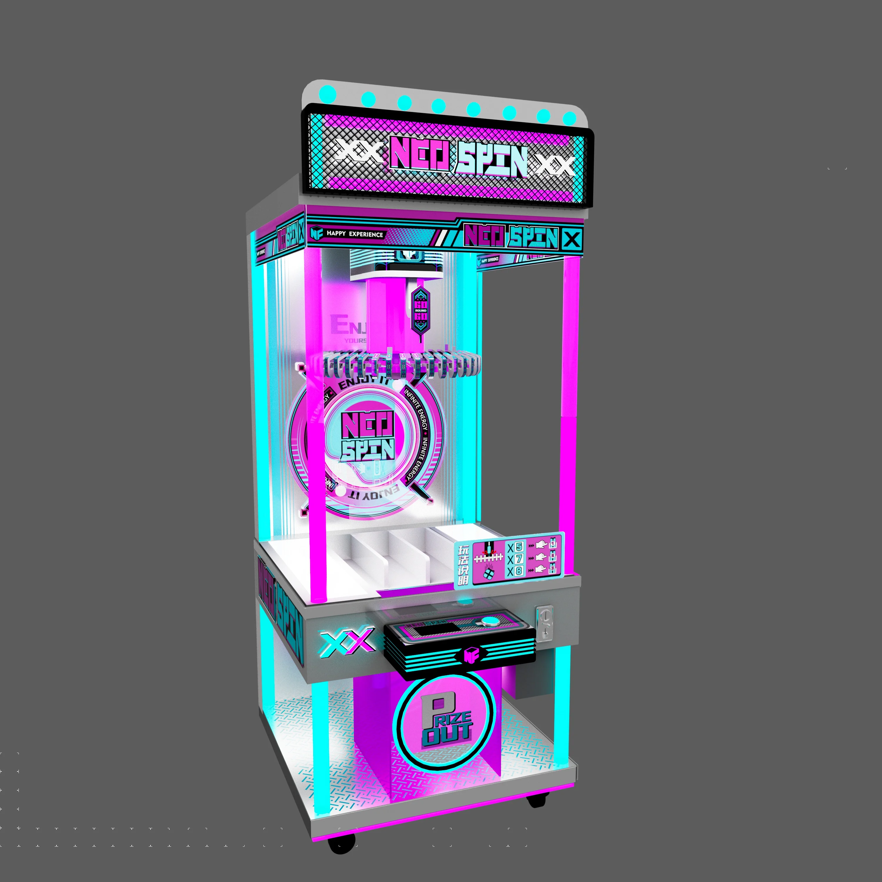 Neofuns Hot Selling Coin Operated Neo Spin 40 Clip Prizes Machine ...