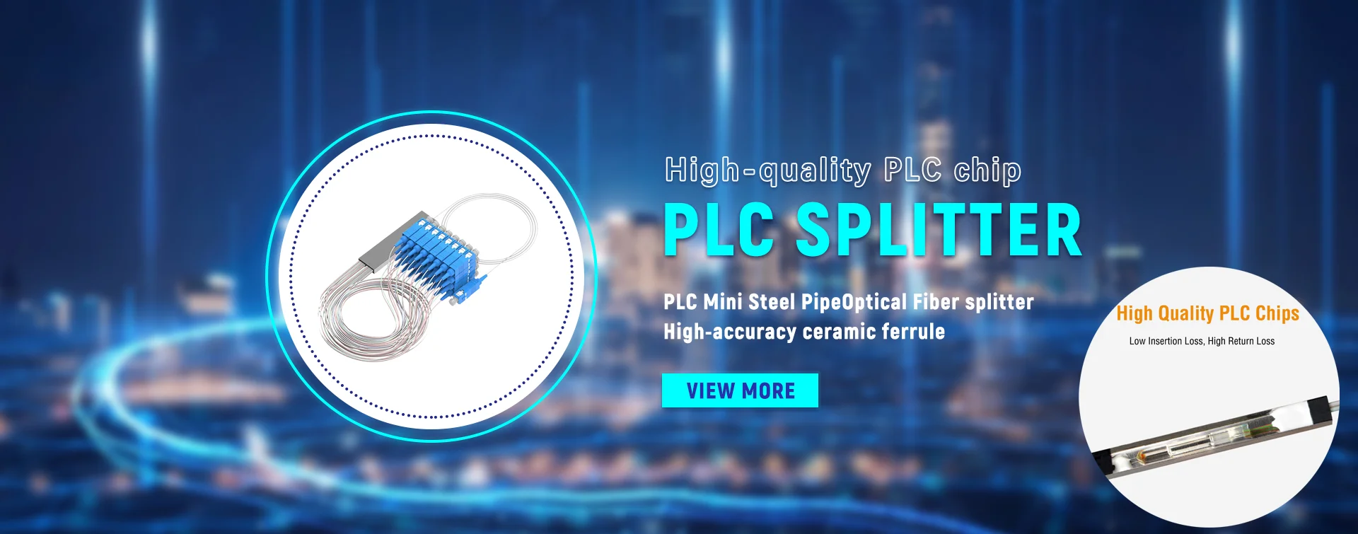 Optical Fiber Plc Splitter 1xn 2xn Micro Mini Module Steel Tube Optic ...