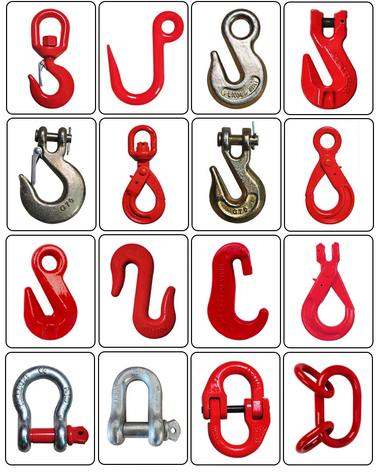 G80 High Quality Rigging Drop Forged Alloy Steel Chain Shortening Lifting Clevis Grab Hook With ...